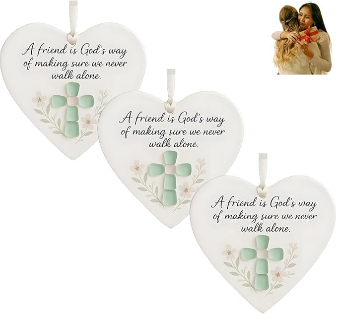 A Friend is God's Way Religious Ornament, 3pc Handcrafted Ocean ...