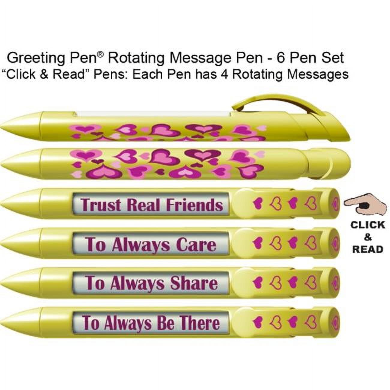Friend Pen 36510 Heart Friend Pen With Rotating Messages, Pack of 6 ...