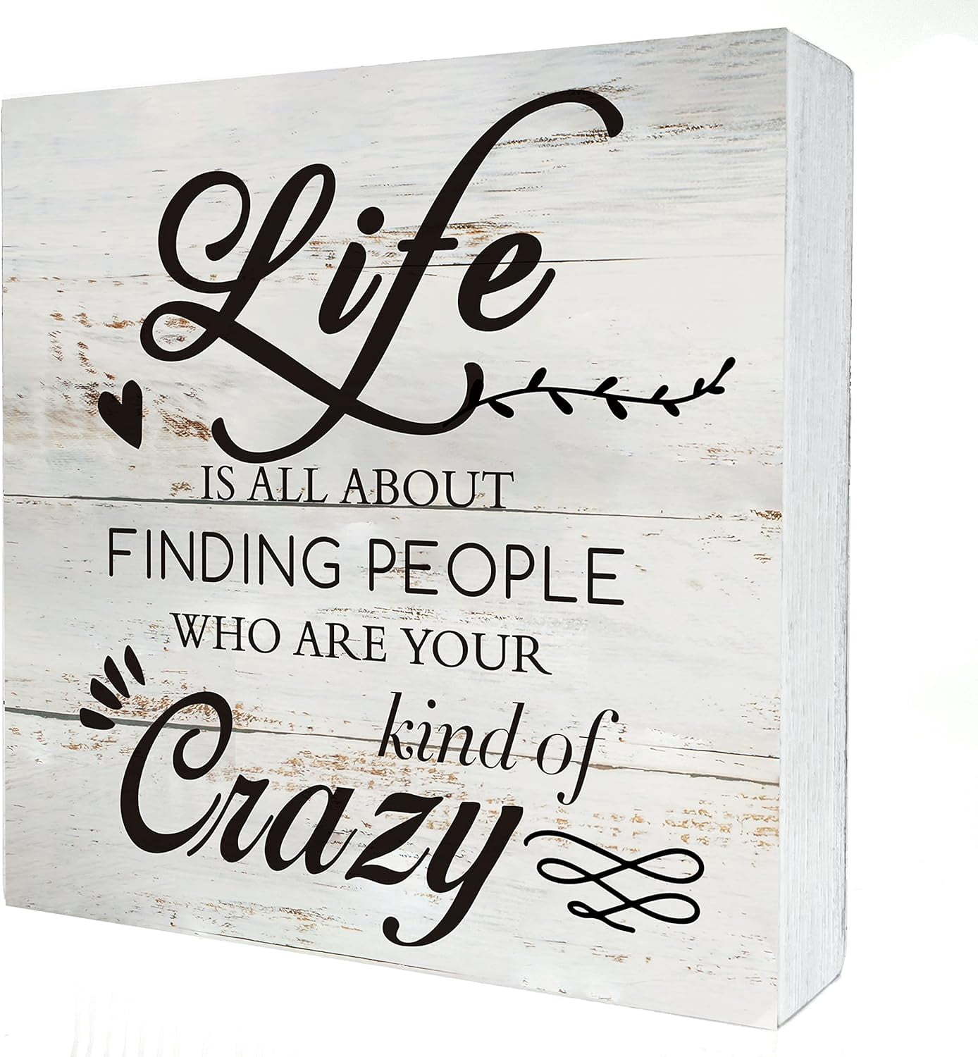 Friend Quote Life is All About Finding People Wooden Box Sign Desk ...
