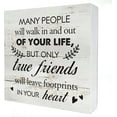 Friend Wooden Box Sign Desk Decor Rustic Only True Friends will Leave ...