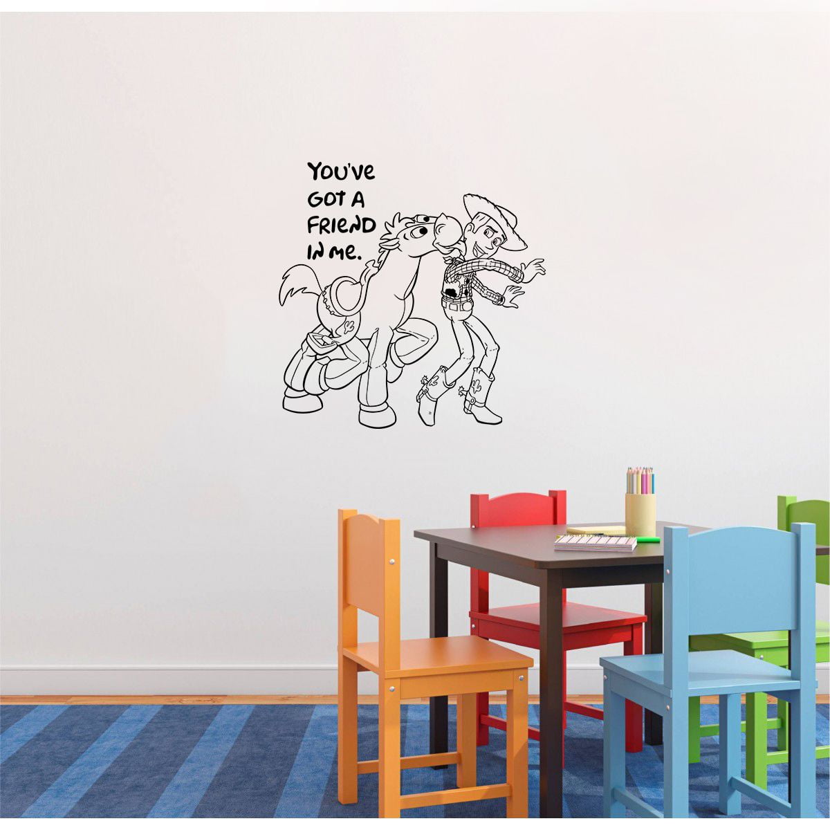A Friend In Me Woody Toy Story Cartoon Character Cartoon Wall Sticker ...