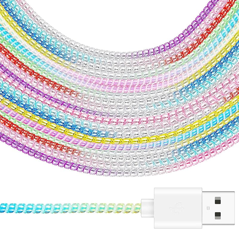 Frienda 10 Pcs 10 Pcs Spiral Cable Protector Chargers Cord Protector ...