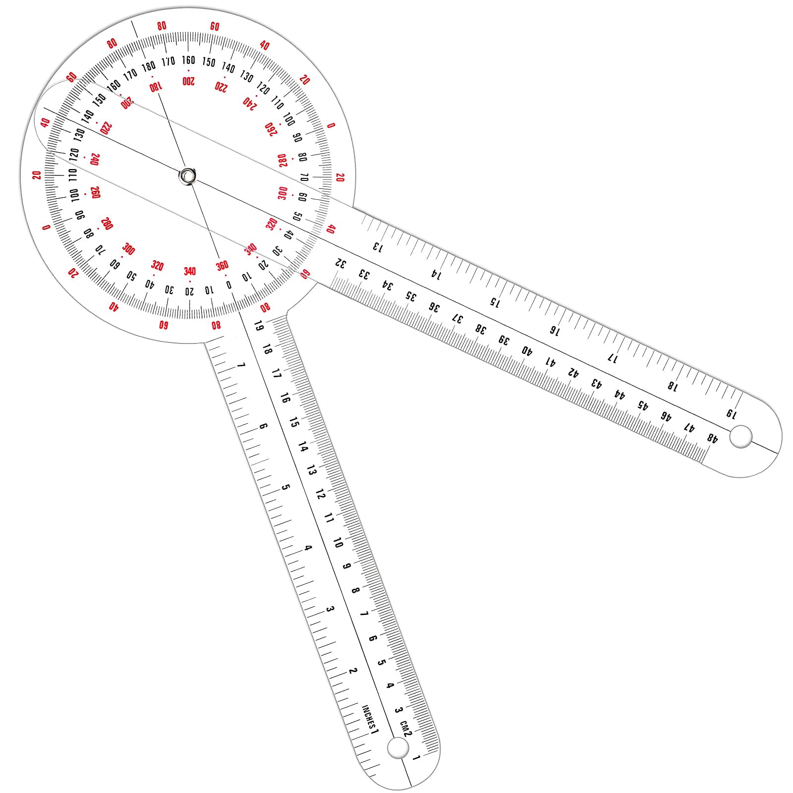 Frienda 12 Inch Goniometer Transparent Orthopedic Angle Ruler Plastic ...