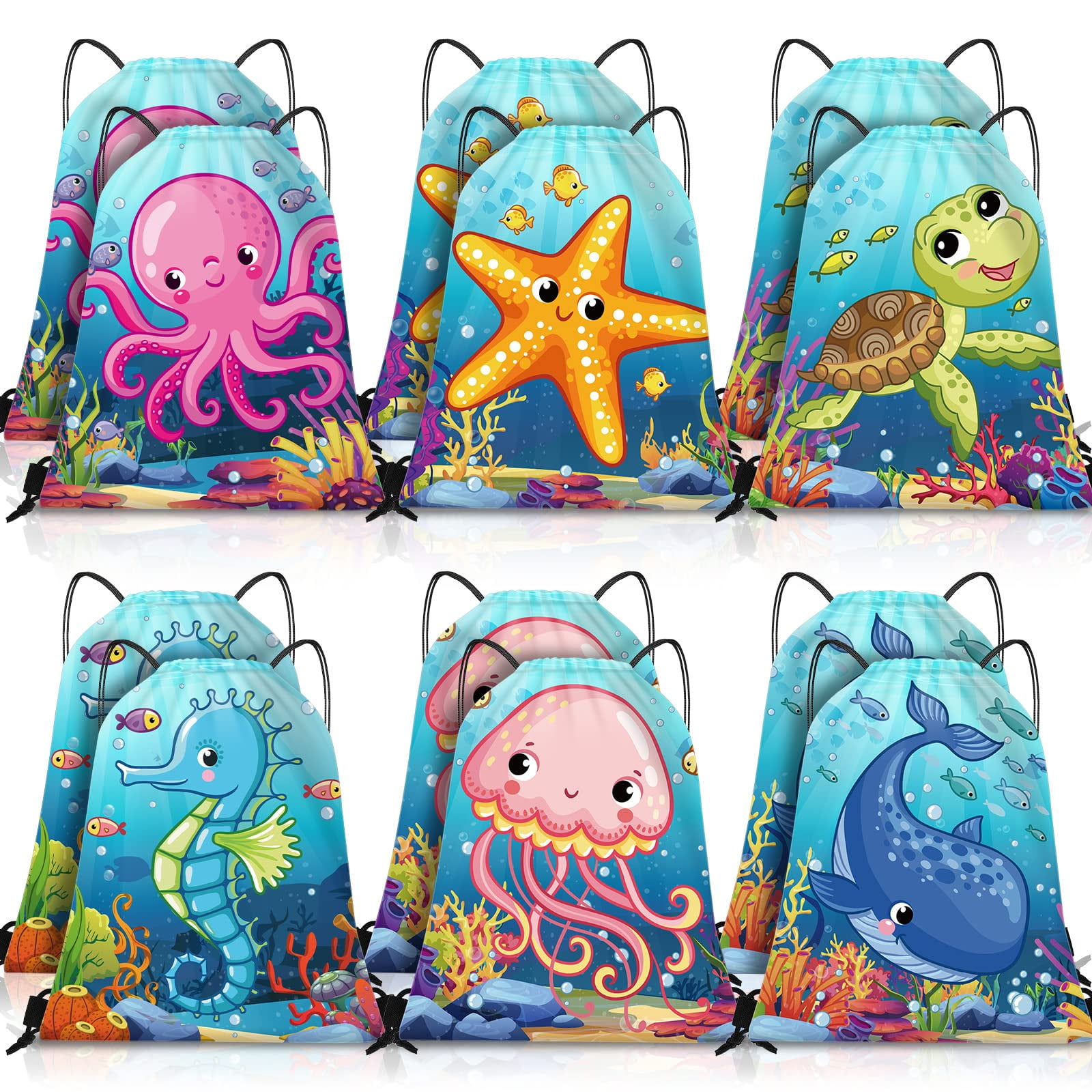 Frienda 12 Pcs Under IFF17 the Sea Party Favors Drawstring Bags ...