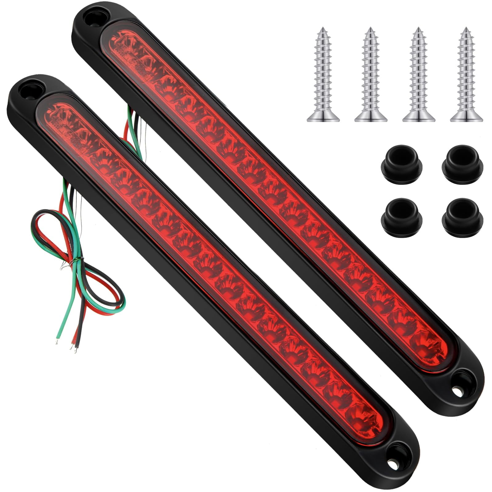 Frienda 2 Pieces 10 Inch 15 LED Trailer Tail Light Bar Stop Turn Tail ...