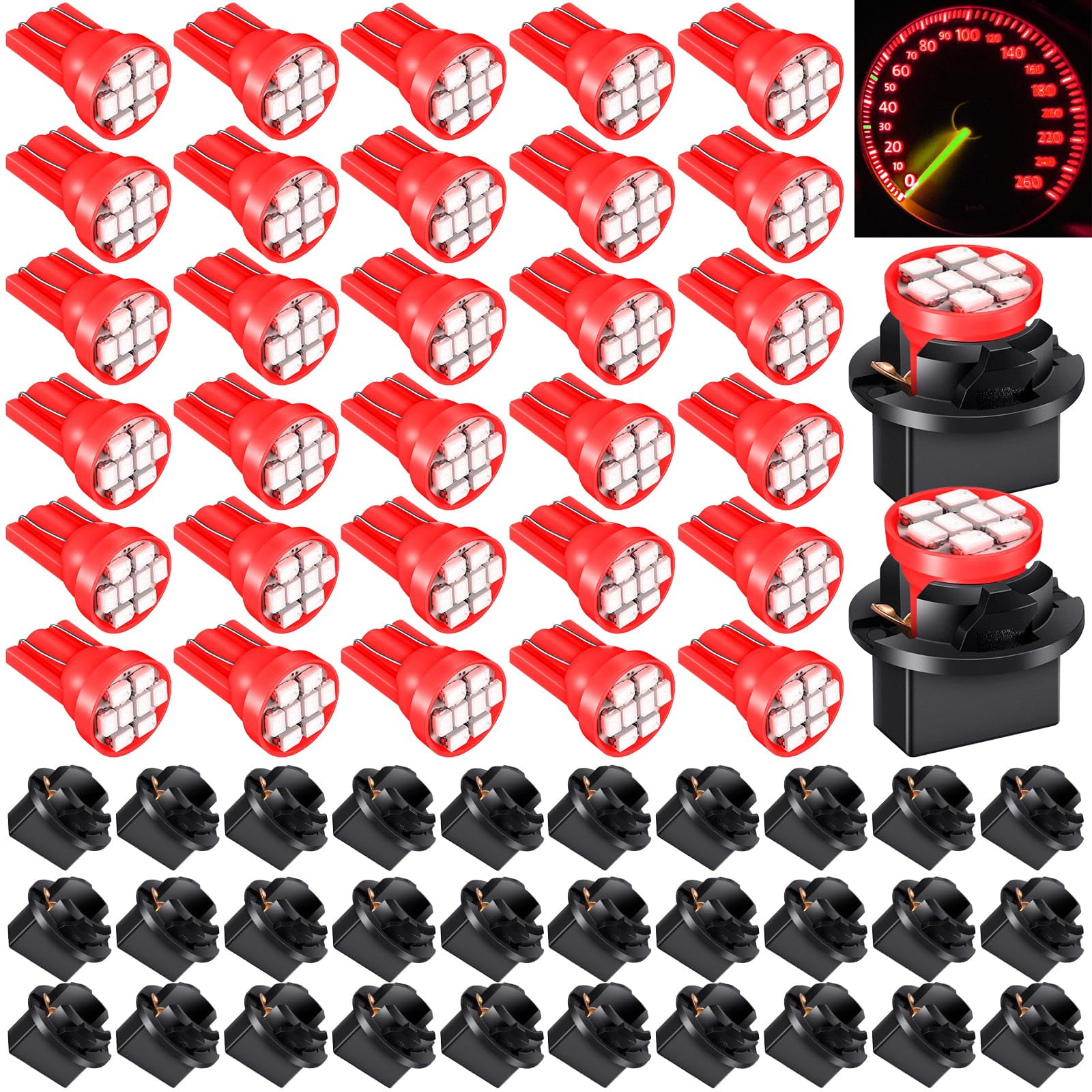 Frienda 40 Pcs T10 DHF10 194 168 LED Dash Instrument Light Bulbs with ...