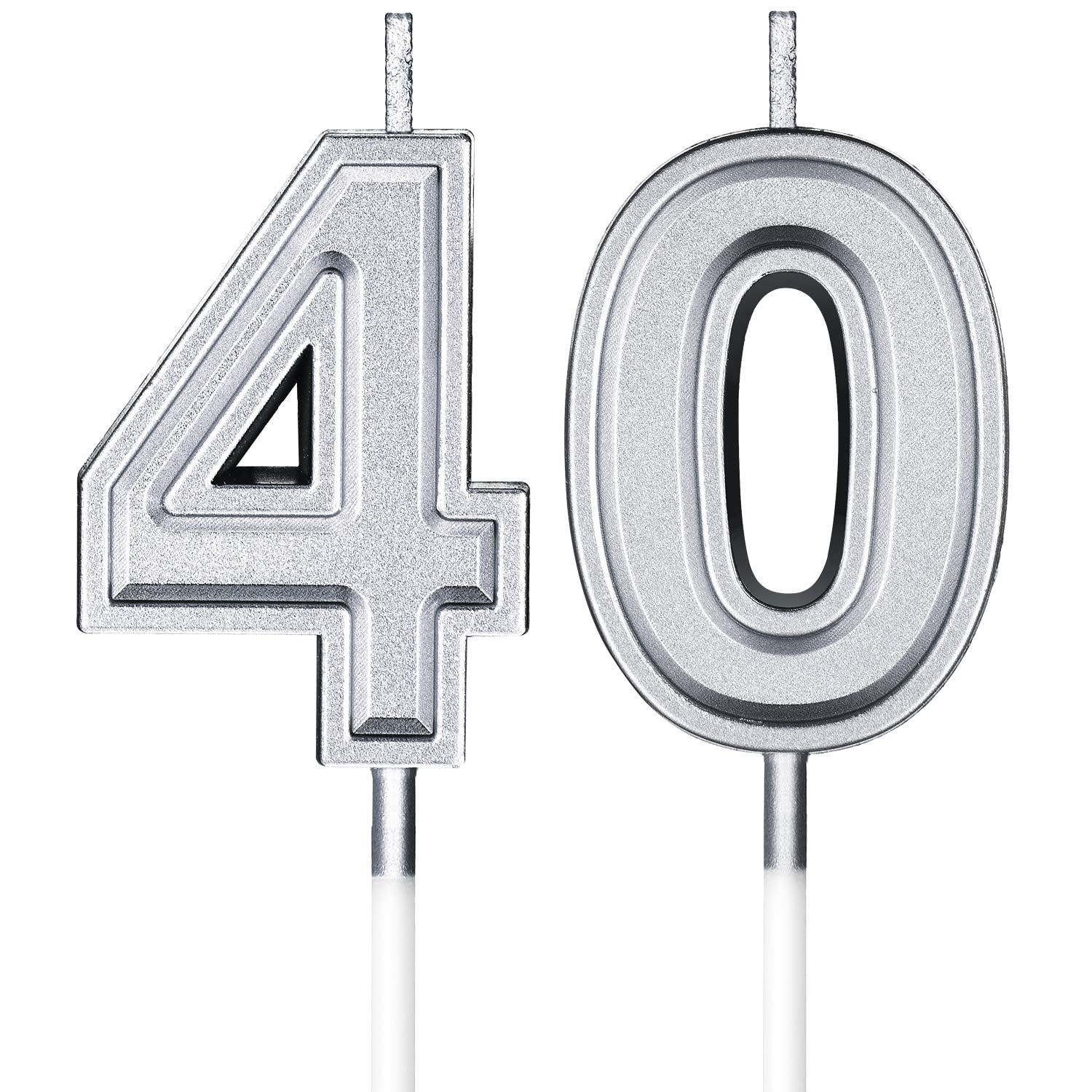Frienda 40th Birthday Candles, Number 40 Candles, Happy Birthday Cake ...