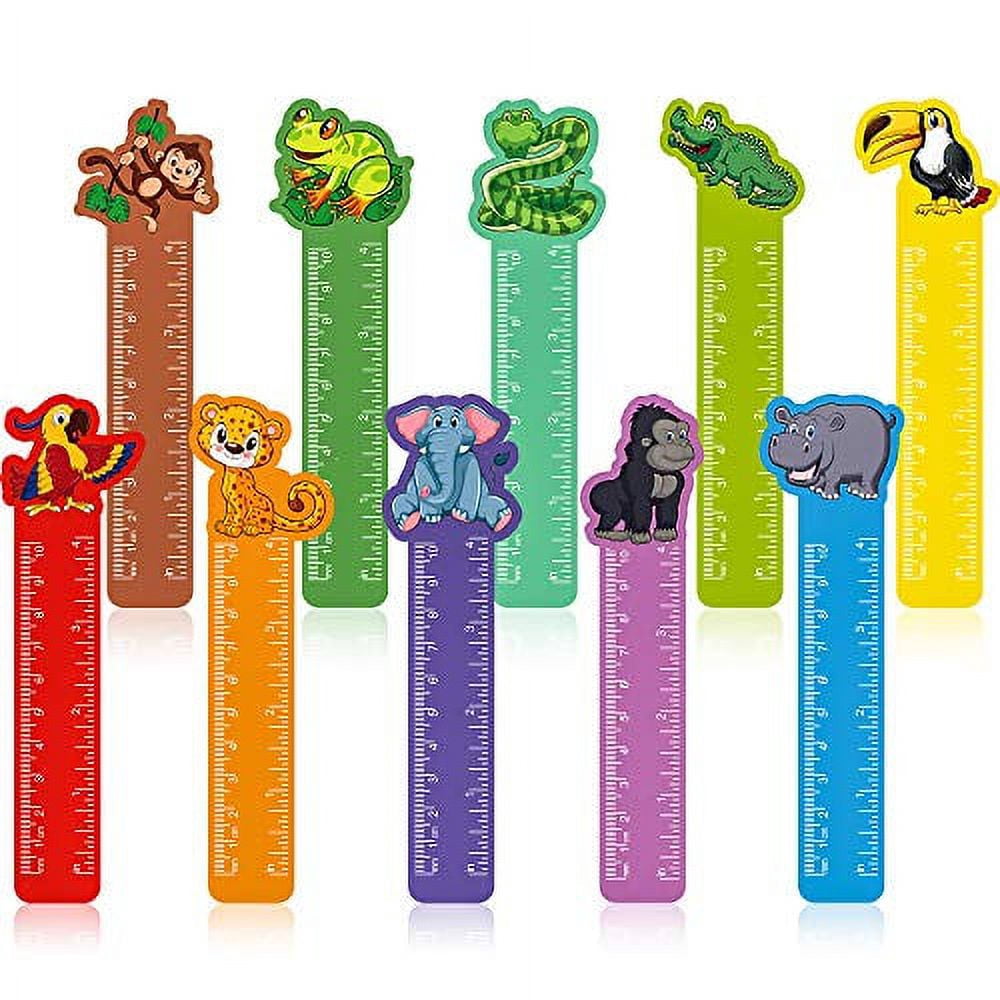 Frienda 50 Pieces Cute Animals Bookmarks Ruler for Kids Jungle Animal ...
