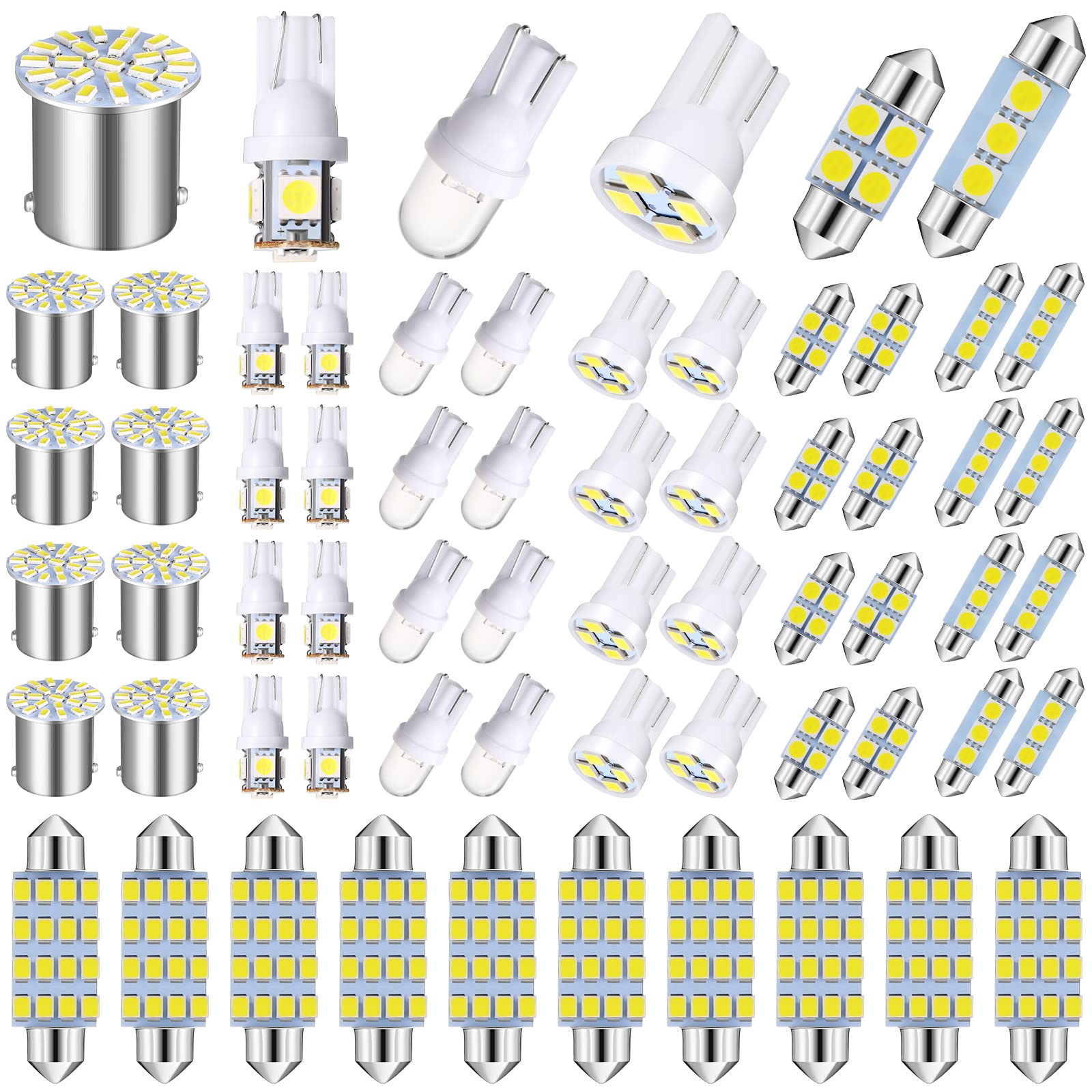 Frienda 70 Pieces LED SSF20 Car Bulb Kit Car Lights LED Dome Light 31 ...