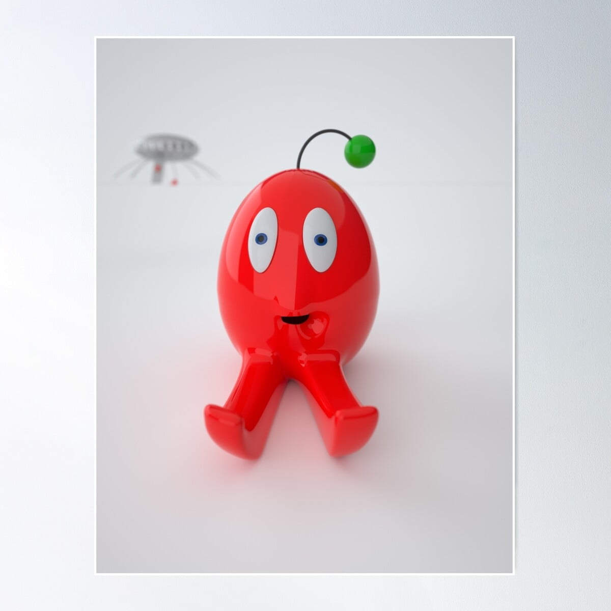 Friendly Alien With His Friends In The Background Poster Wall Art ...