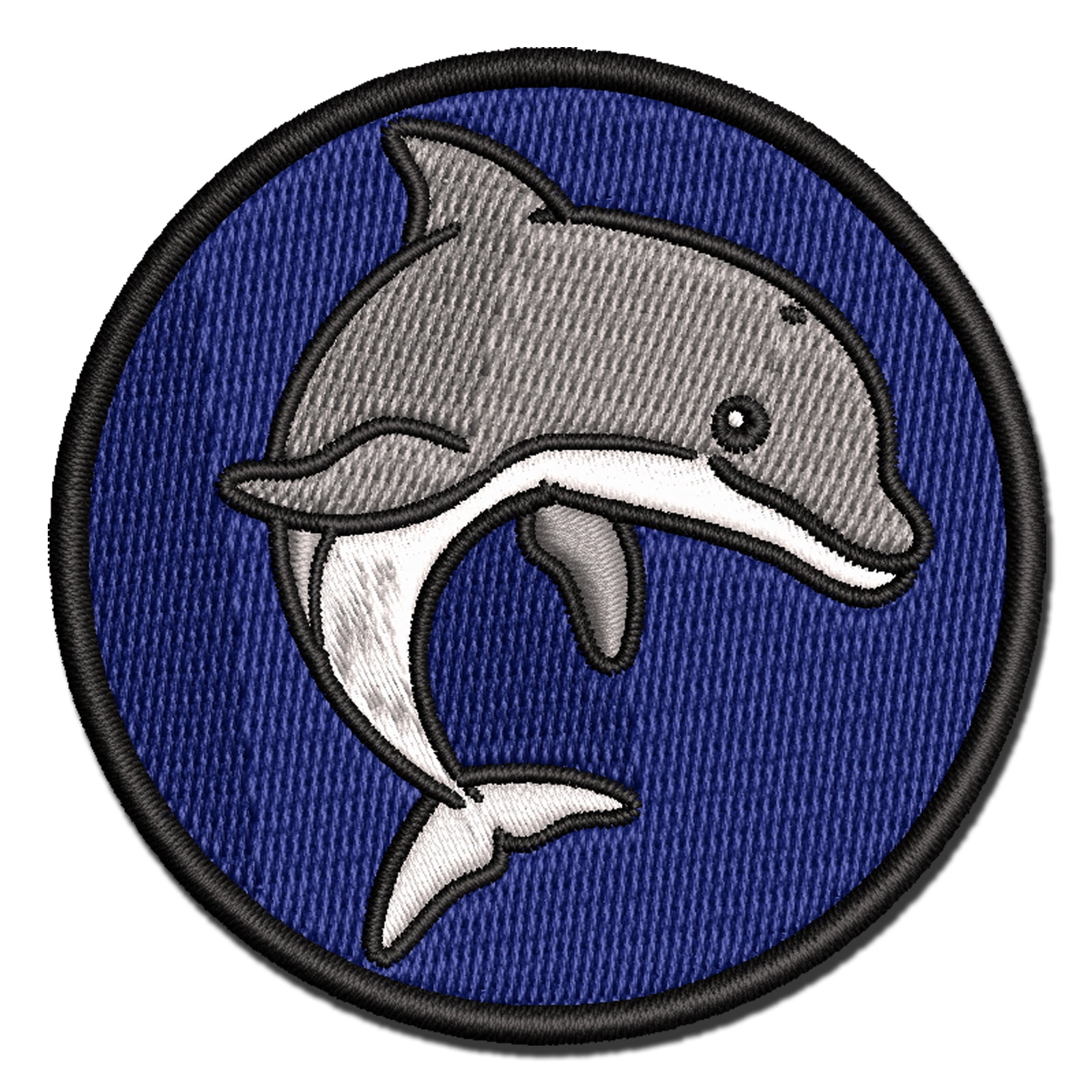 Friendly Bottlenose Dolphin Applique Multi-Color Embroidered Hook ...