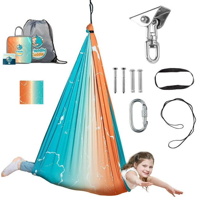 Friendly Cuddle Sensory Swing for Kids & Adults Cocoon Hammock, Sunset ...