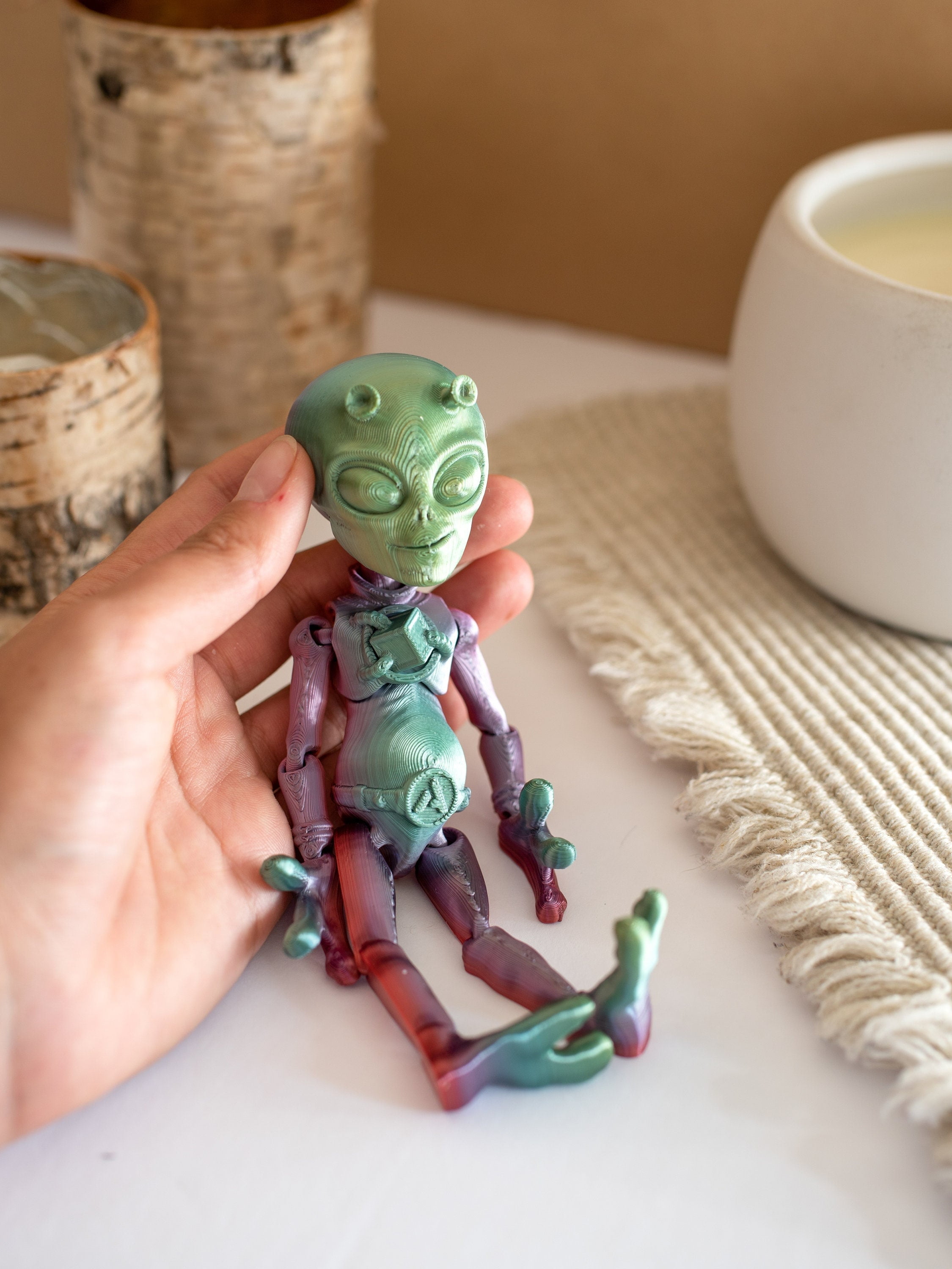 Friendly Fidget Alien | Flexible Articulating 3d Printed Companion ...