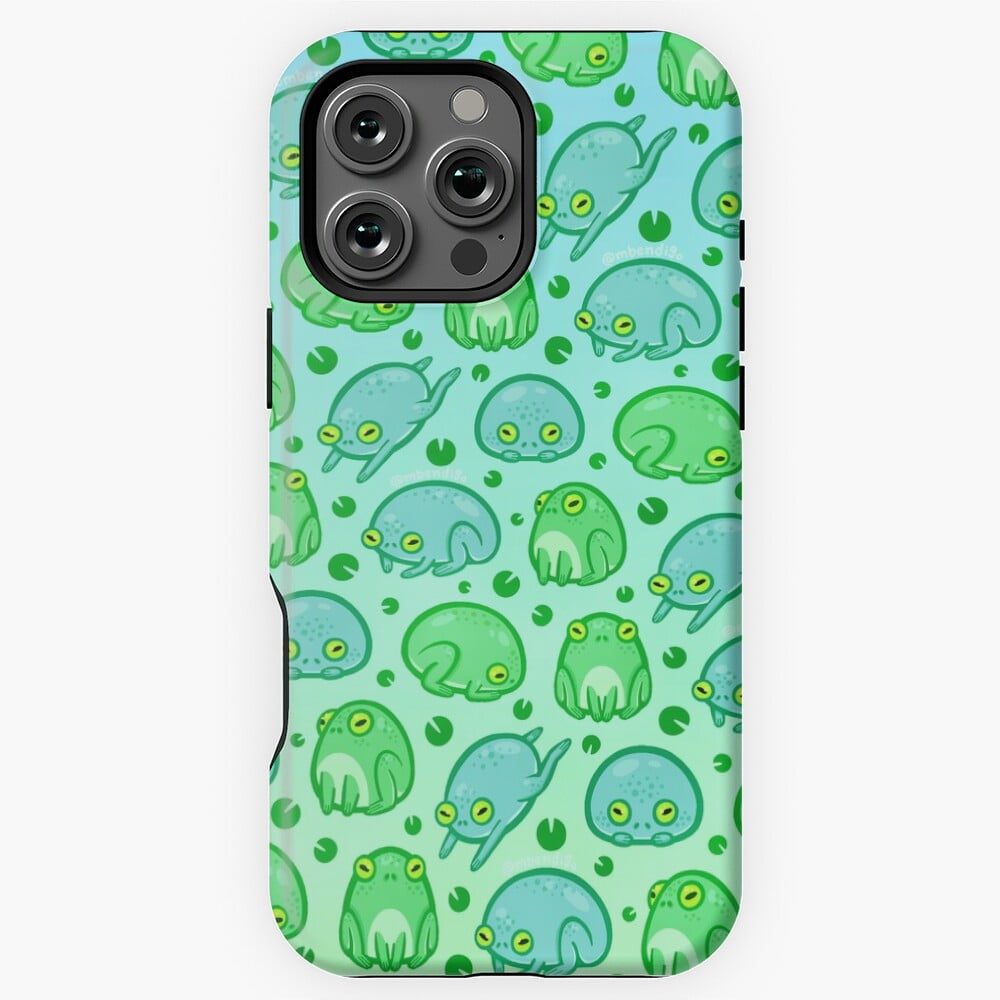 Friendly Frogs Cute Pattern iPhone Case 17 16 15 14 13 12 11 Pro Max ...