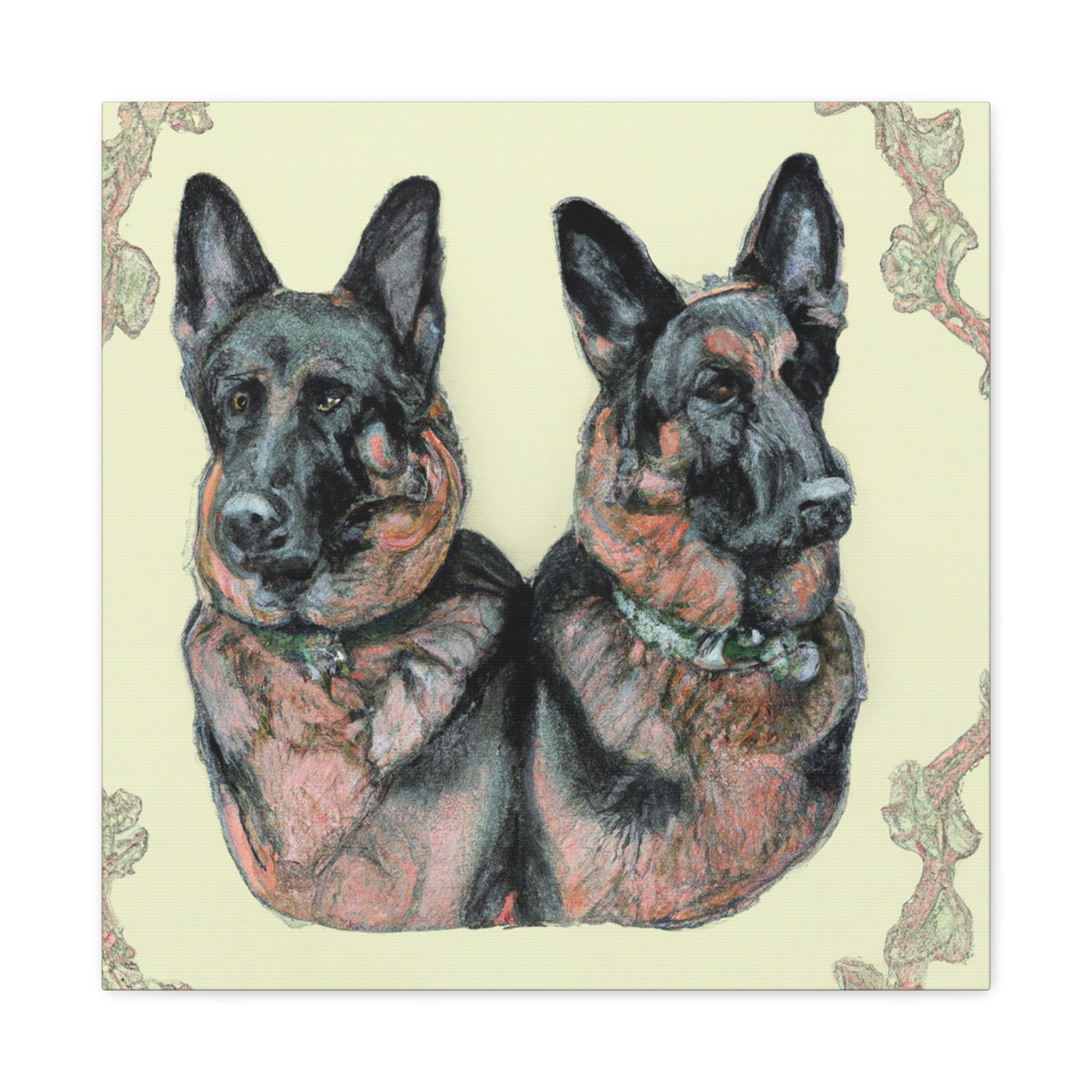 "Friendly German Shepherd Pair" - Canvas - Walmart.com