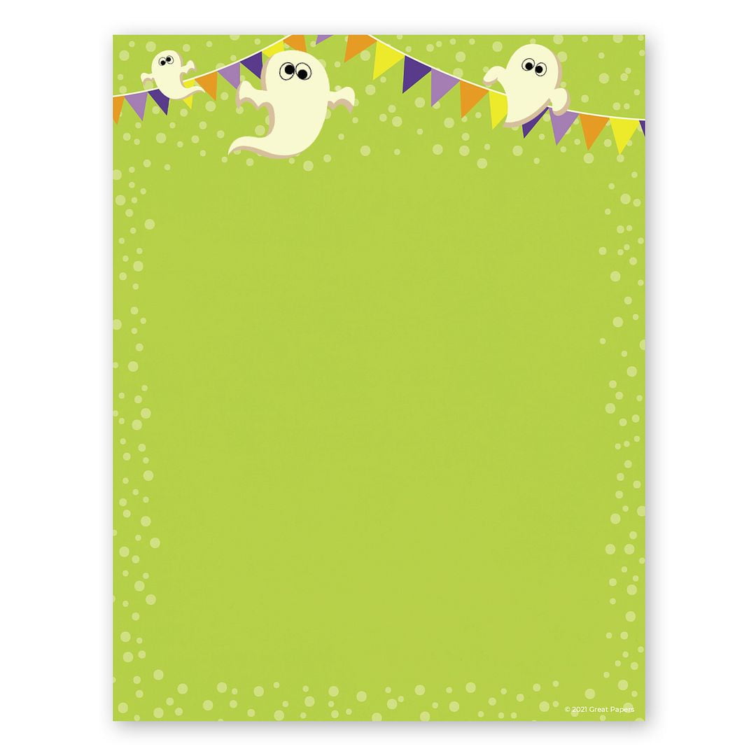 Friendly Ghost Halloween Party Letterhead / 50 Sheets 8.5" x 11 ...