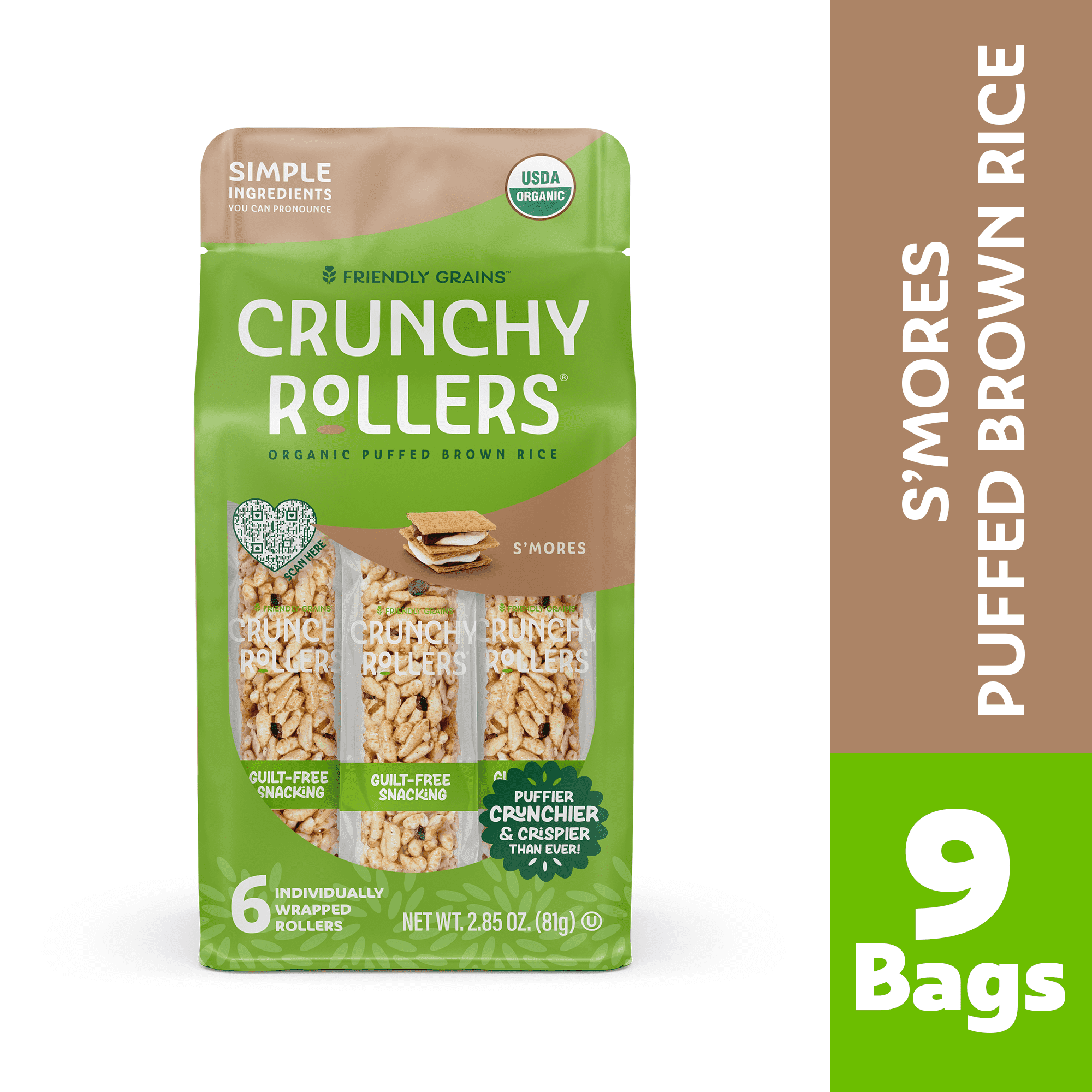 Friendly Grains Crunchy Rollers - S'mores (9 Packs of 6 Rollers ...