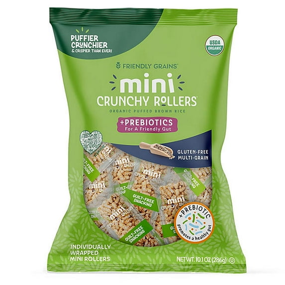 Friendly Grains Mini Crunchy Rollers Prebiotic GF Multigrain, 10.1 oz ...