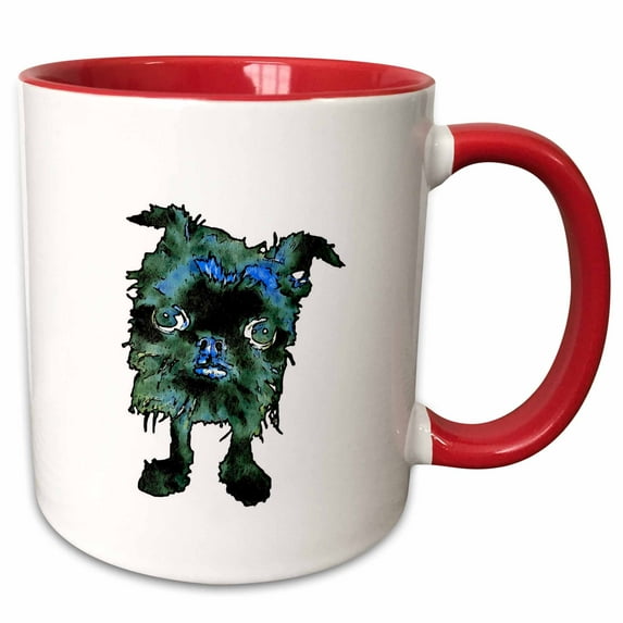 3drose, Friendly Hairball Monster in Blue and Green, 11oz Two-tone Red ...