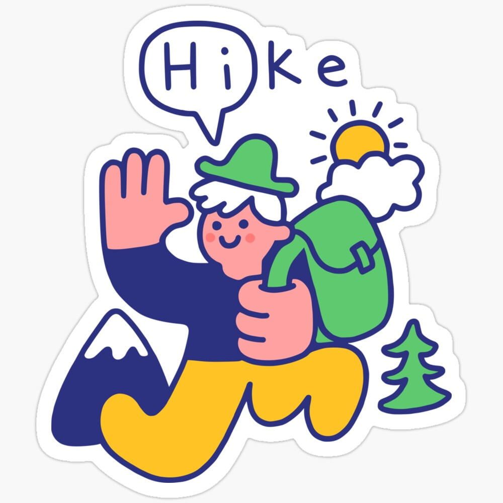 Friendly Hiker Sticker Phone Decal Water Bottle Stickers Car Decals ...