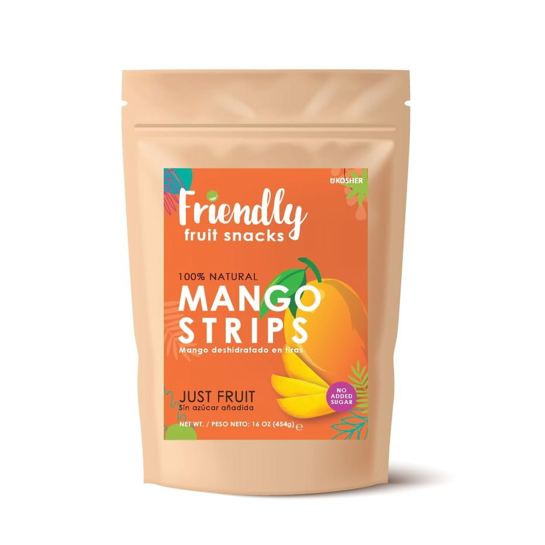 Friendly |Mango Strips |16 IRF13 oz; (1 LB)| Natural, Unsweetened ...
