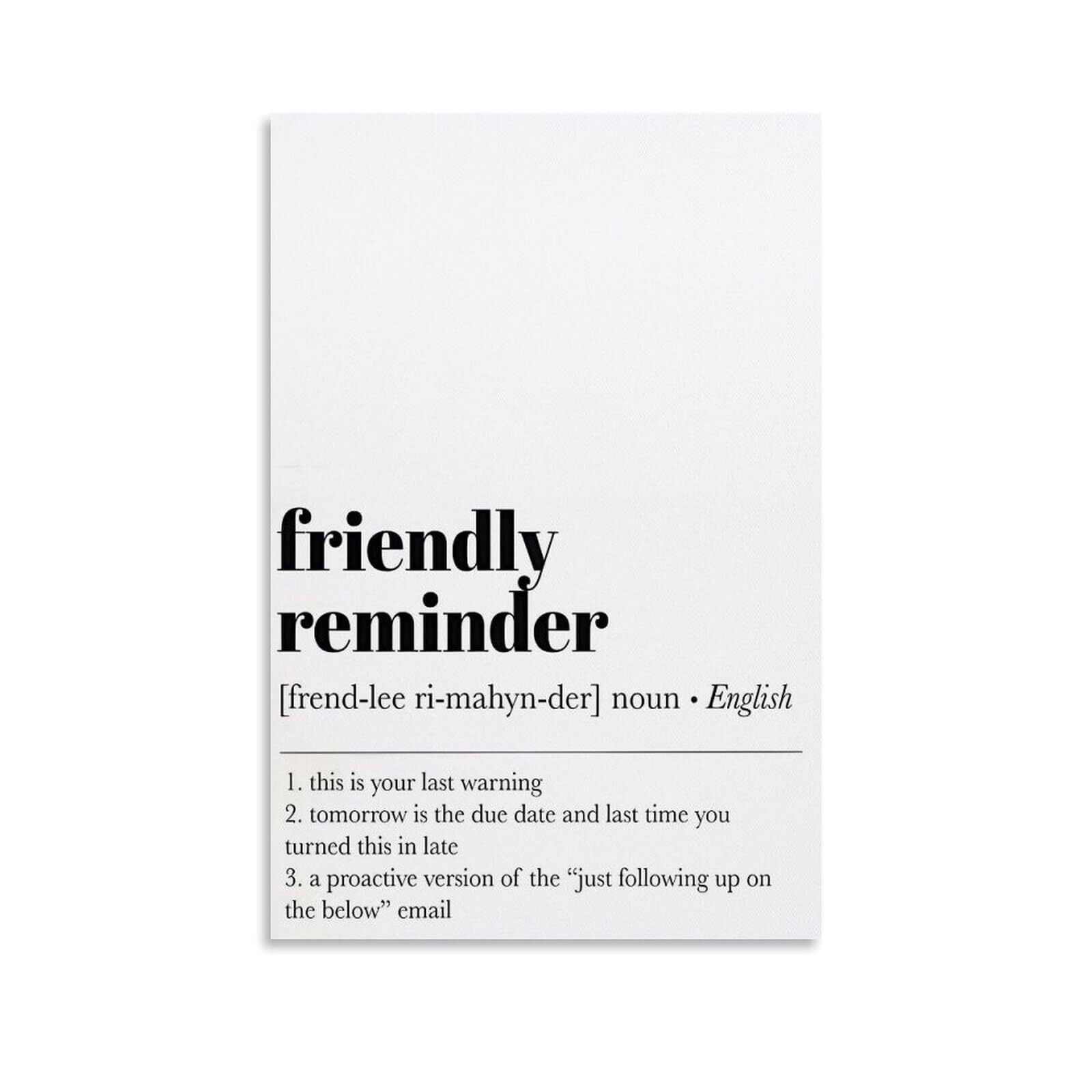 Friendly Reminder Definition Print Purposeful Living Posters Confidence ...