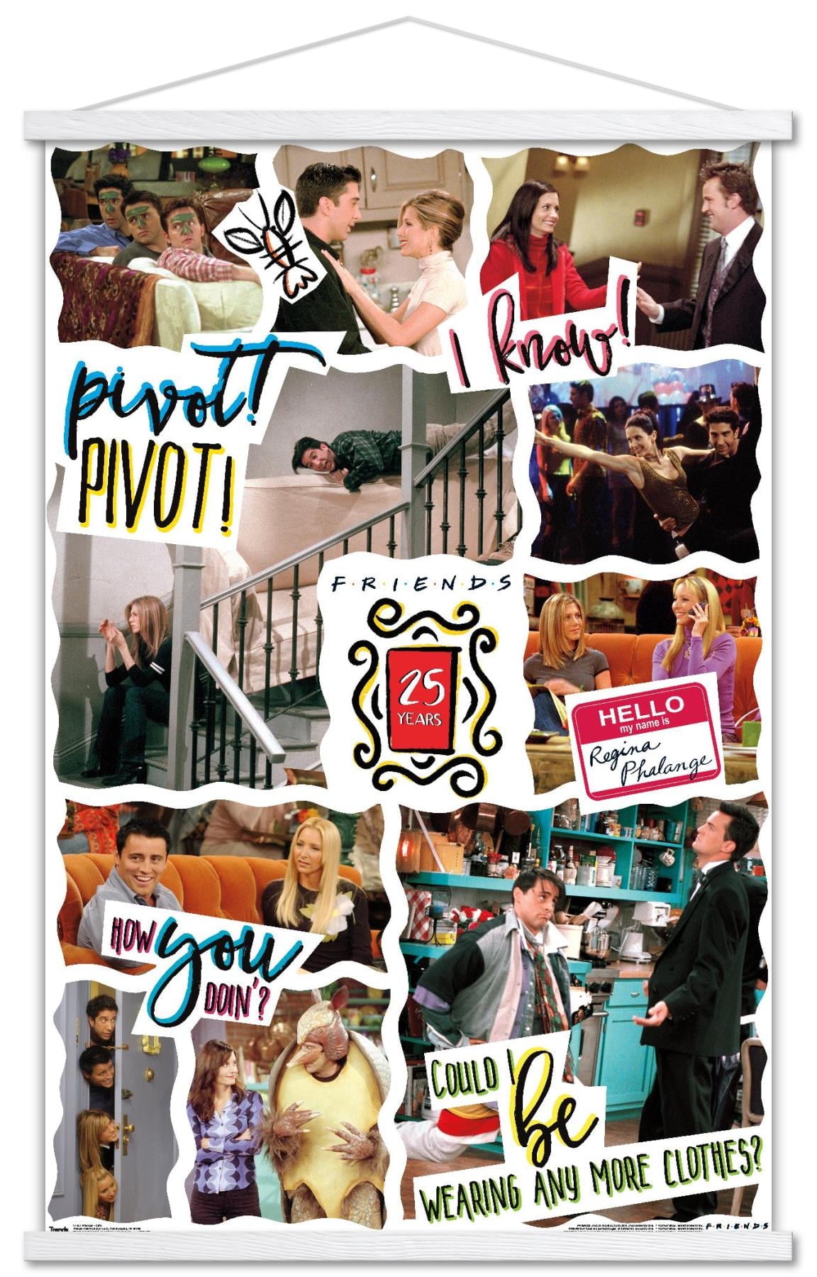 Friends - 25th Wall Poster with Wooden Magnetic Frame, 22.375" x 34 ...