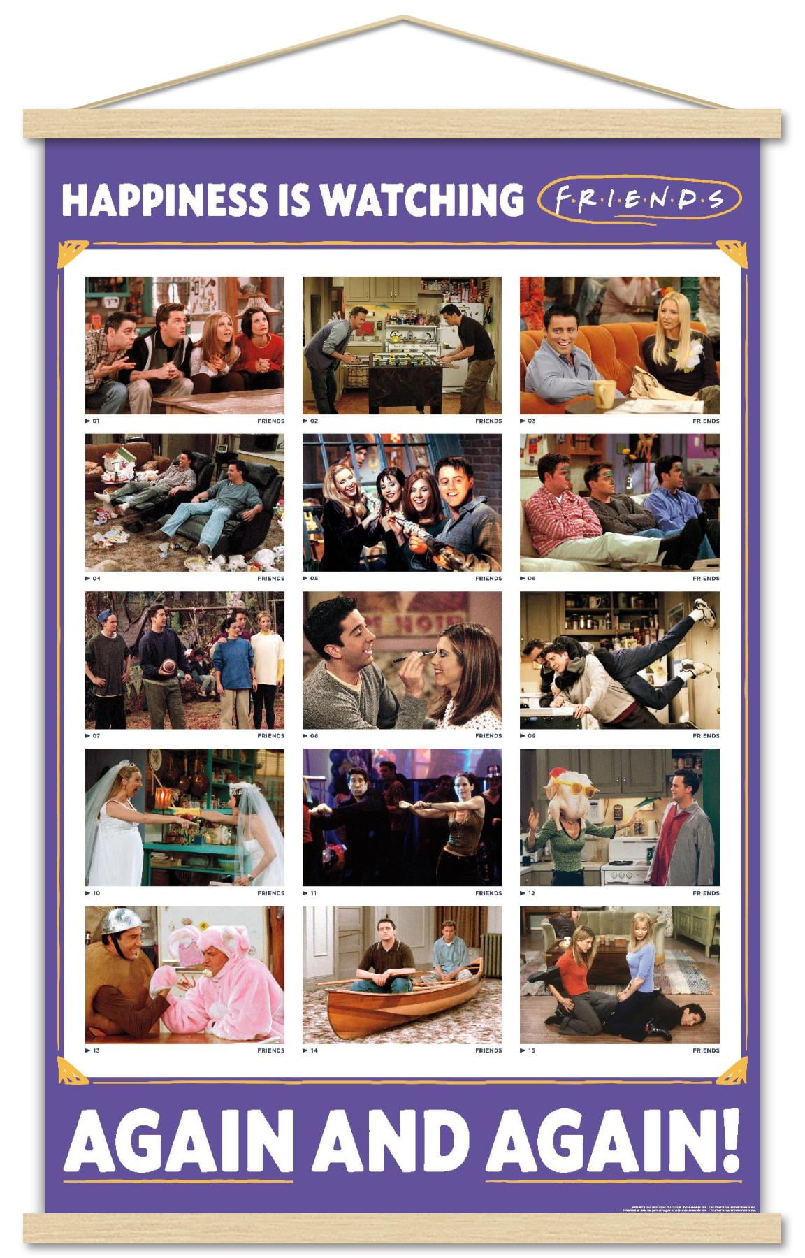 Friends 30th - Watching Again Wall Poster with Magnetic Frame, 22.375 ...