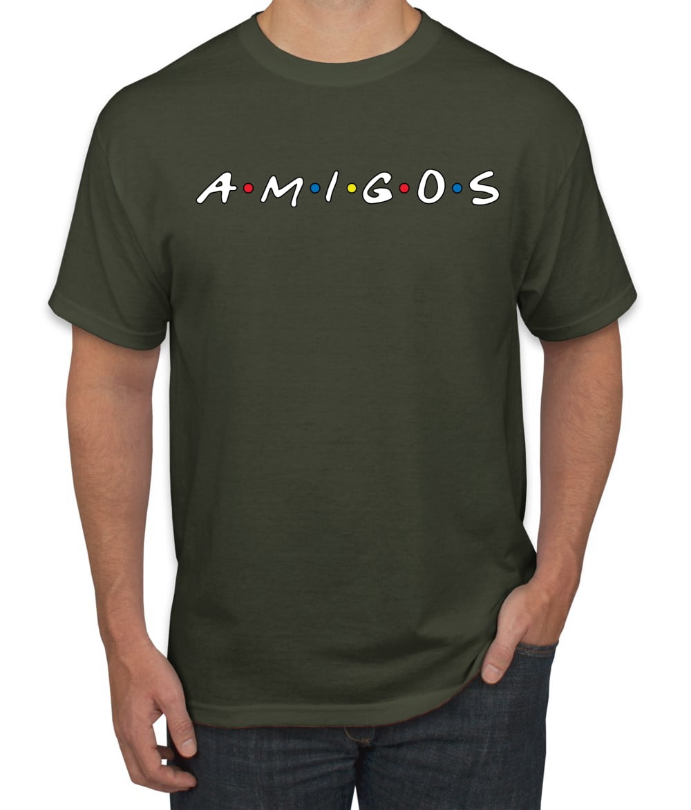 Friends Amigos Parody Pop Men's Graphic T-Shirt, Military Green, Small ...