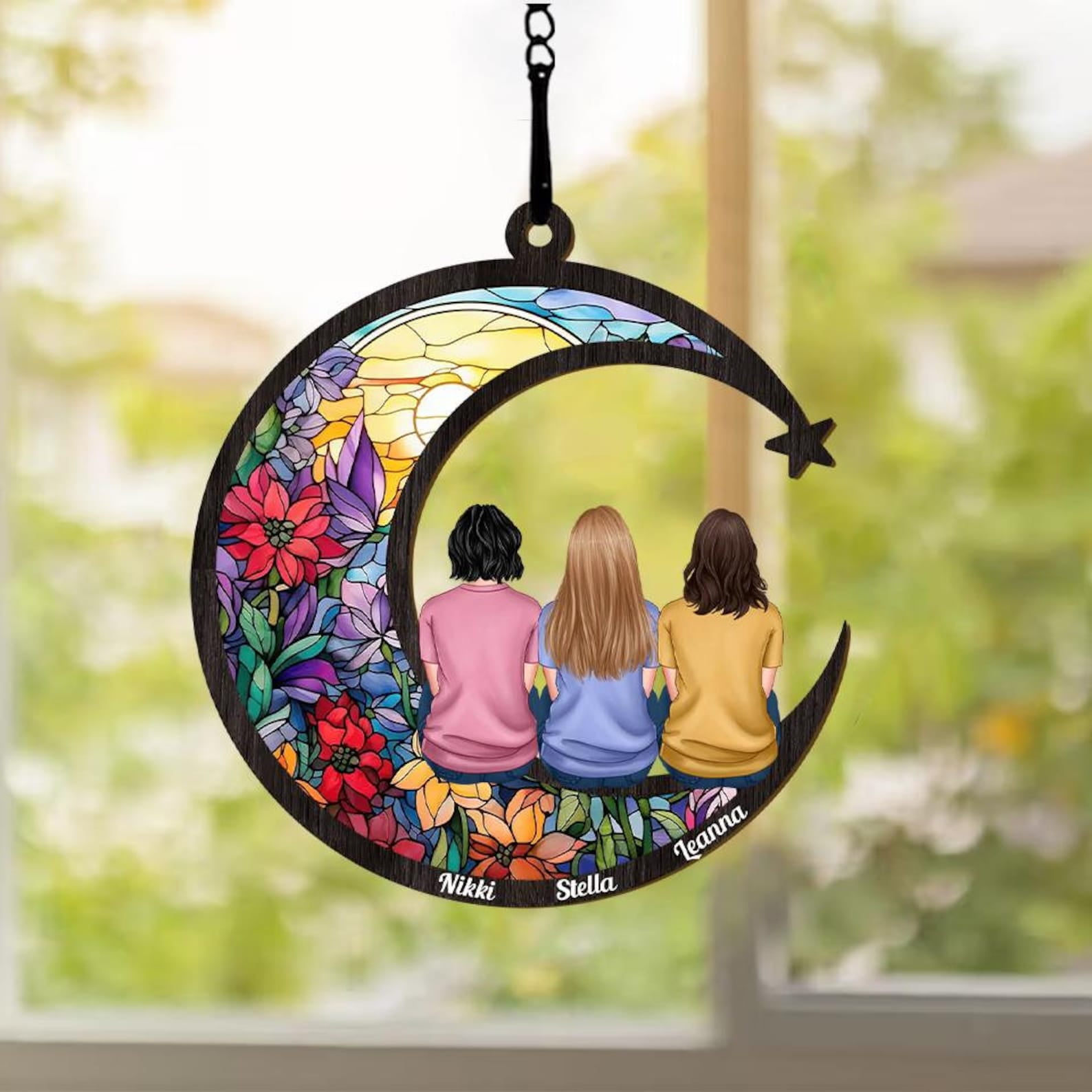 Friends Are Like Stars, Bestie Personalized Window Hanging Suncatcher ...