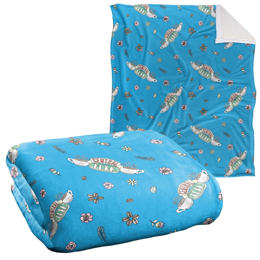 Friends Blanket, 50"x60", Perk Pattern Silky Touch Sherpa Back Super ...