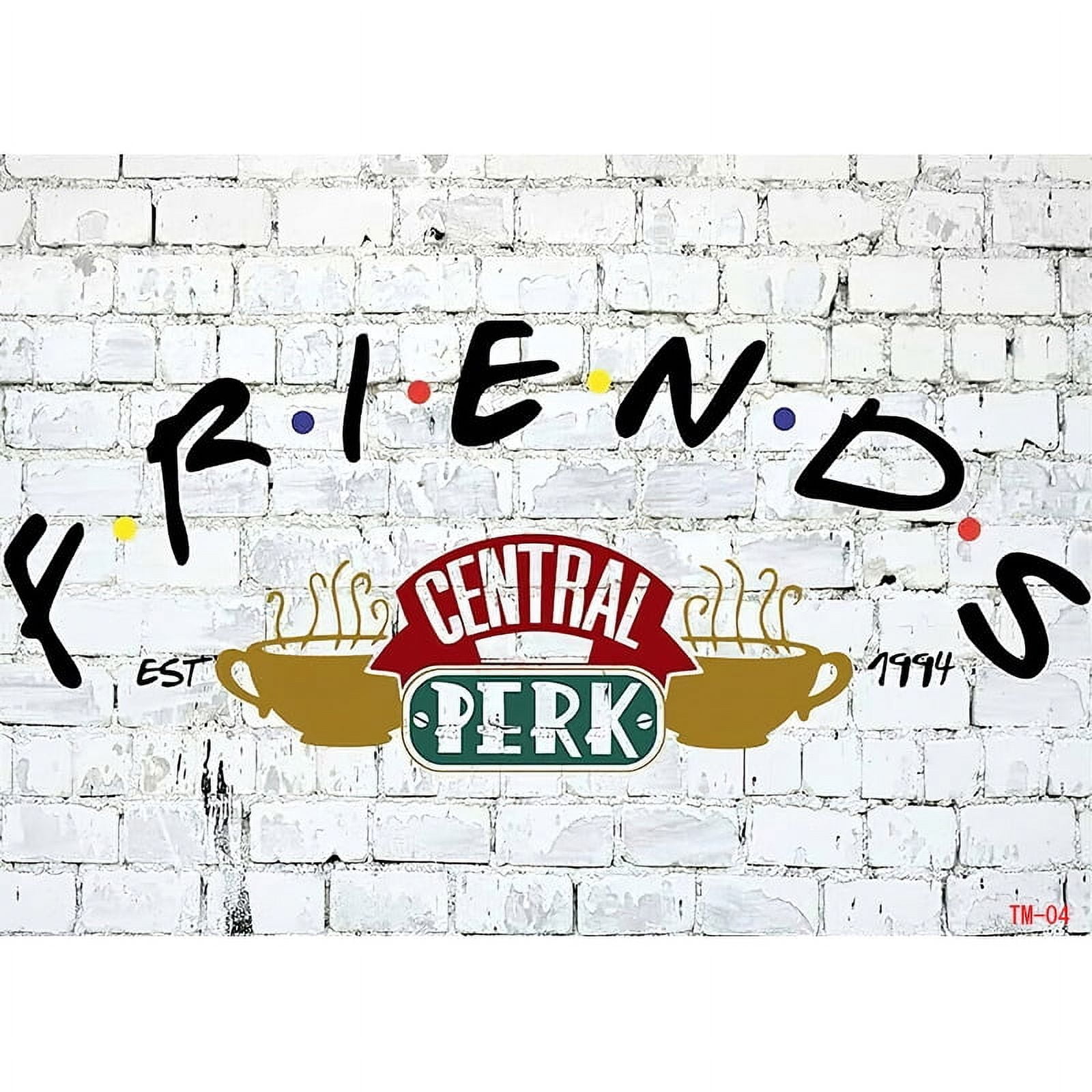 Friends Central Perk Backdrop Red Brick Wall Retro Pub Sofa and Coffee ...
