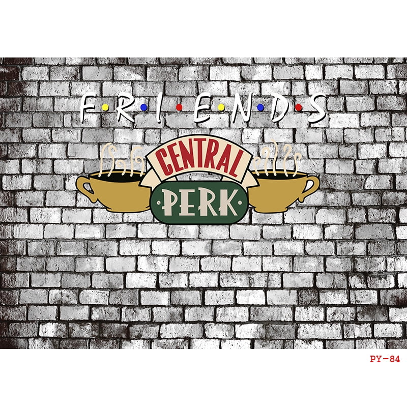Friends Central Perk Backdrop Red Brick Wall Retro Pub Sofa and Coffee ...