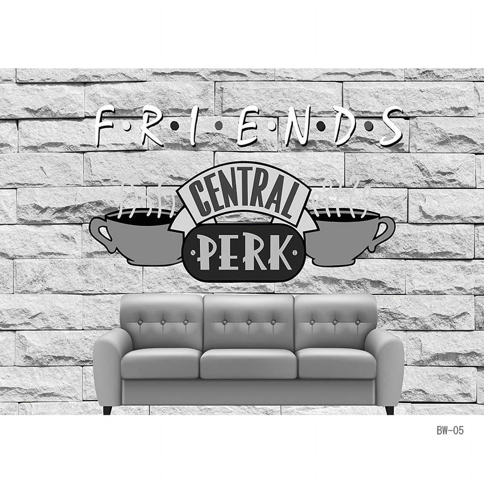 Friends Central Perk Backdrop Red Brick Wall Retro Pub Sofa and Coffee ...