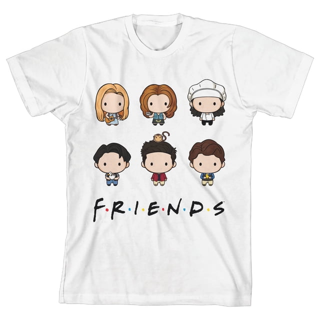 Friends Chibi Art Characters White T-Shirt - Walmart.com