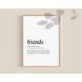 Friends Definition Friendship Wall Art, Poster Size, Poster Home Decor ...