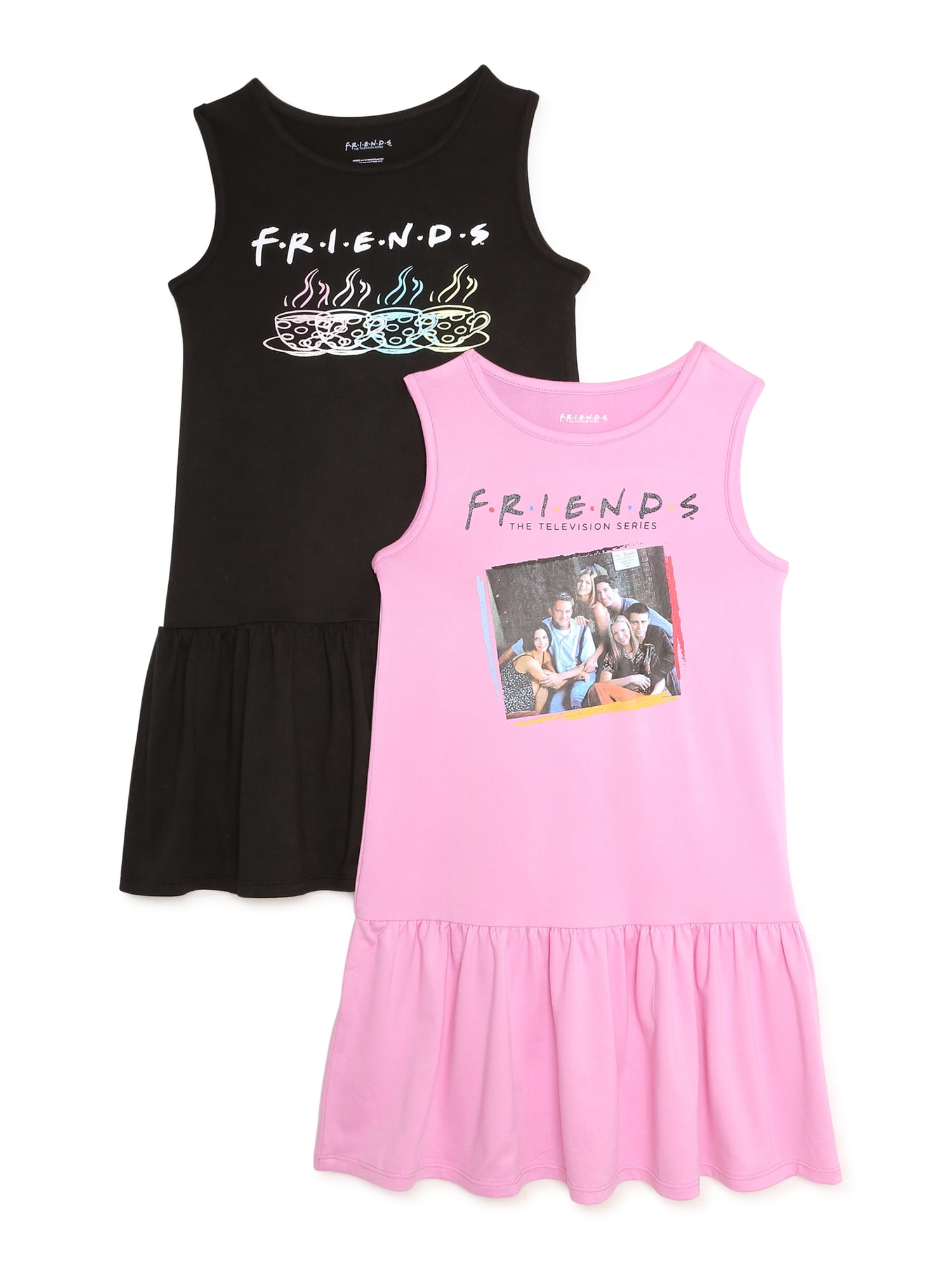 Friends Girls Sleeveless Dresses, 2-Pack, Sizes 4-12 - Walmart.com