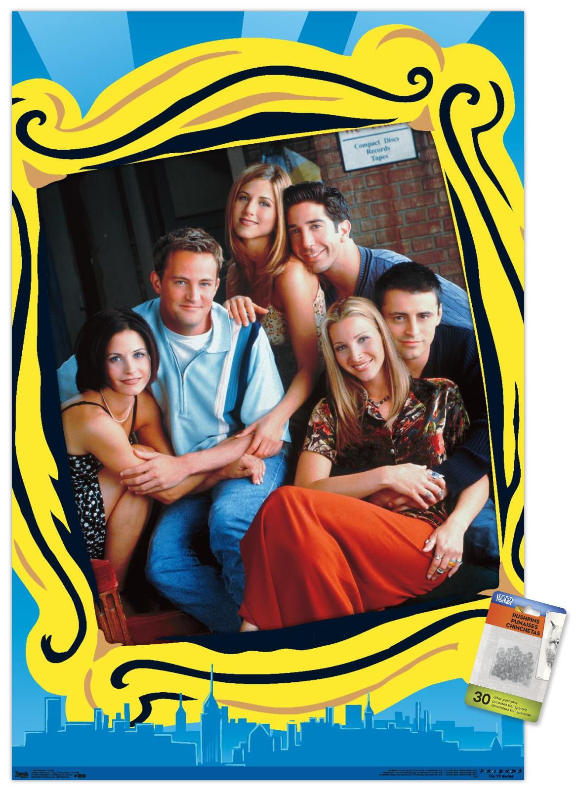 Friends - Group Wall Poster with Push Pins, 22.375" x 34" - Walmart.com