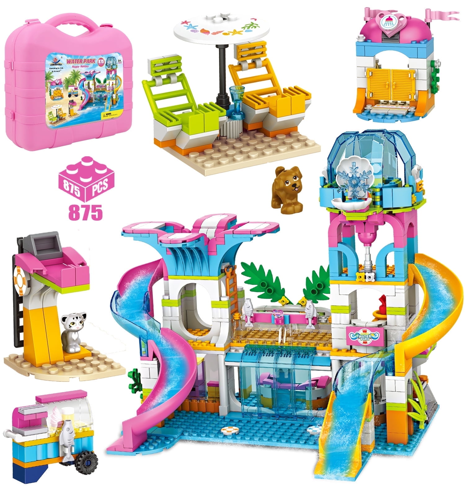 EP EXERCISE N PLAY Water Park Building Set with 875 Pieces, Pool ...