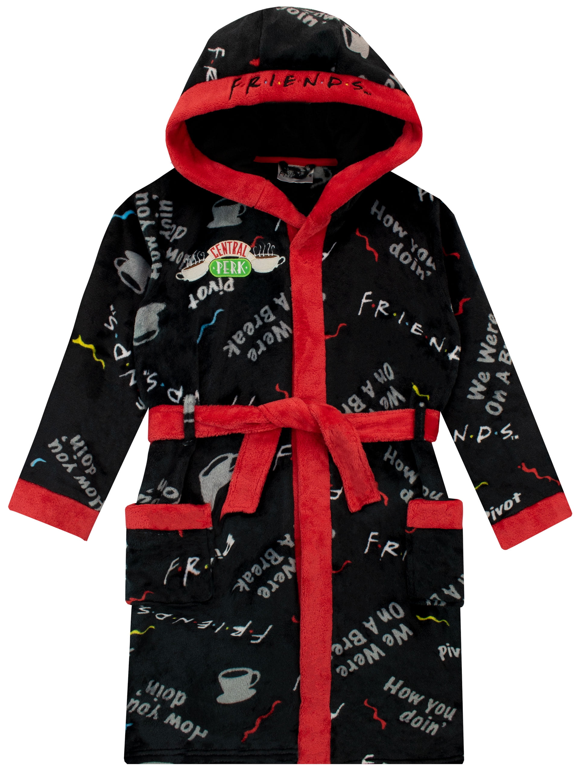 Friends Kids Long Sleeve Fleece Bathrobe Sizes 8-16 - Walmart.com