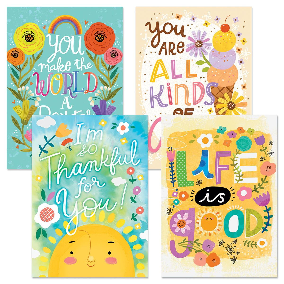 Friends Like You Friendship Greeting Cards - Set of 8 (4 Designs), 5 x ...
