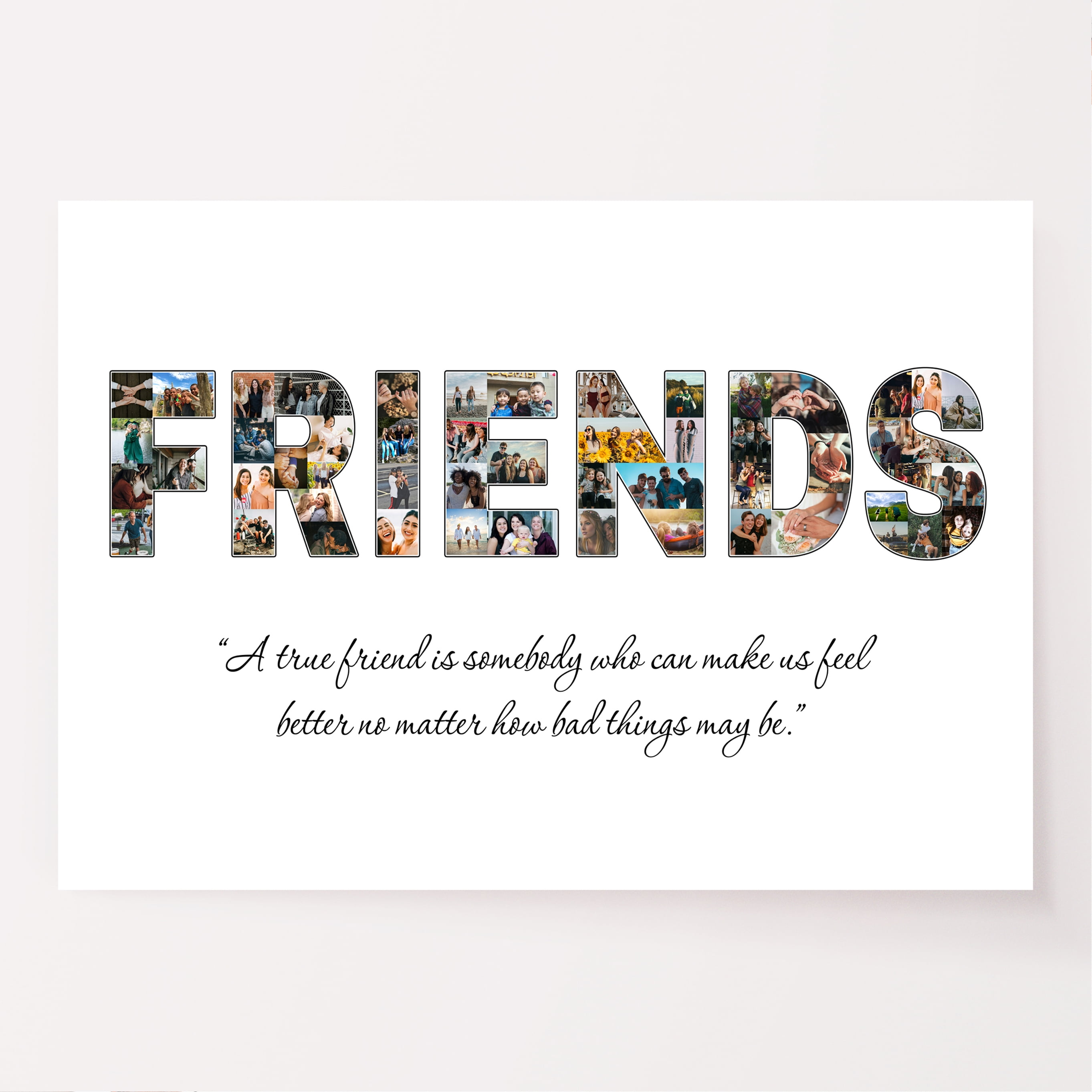 Friends Photo Collage Poster, Custom Photo Collage, BFF Prints, Gifts ...