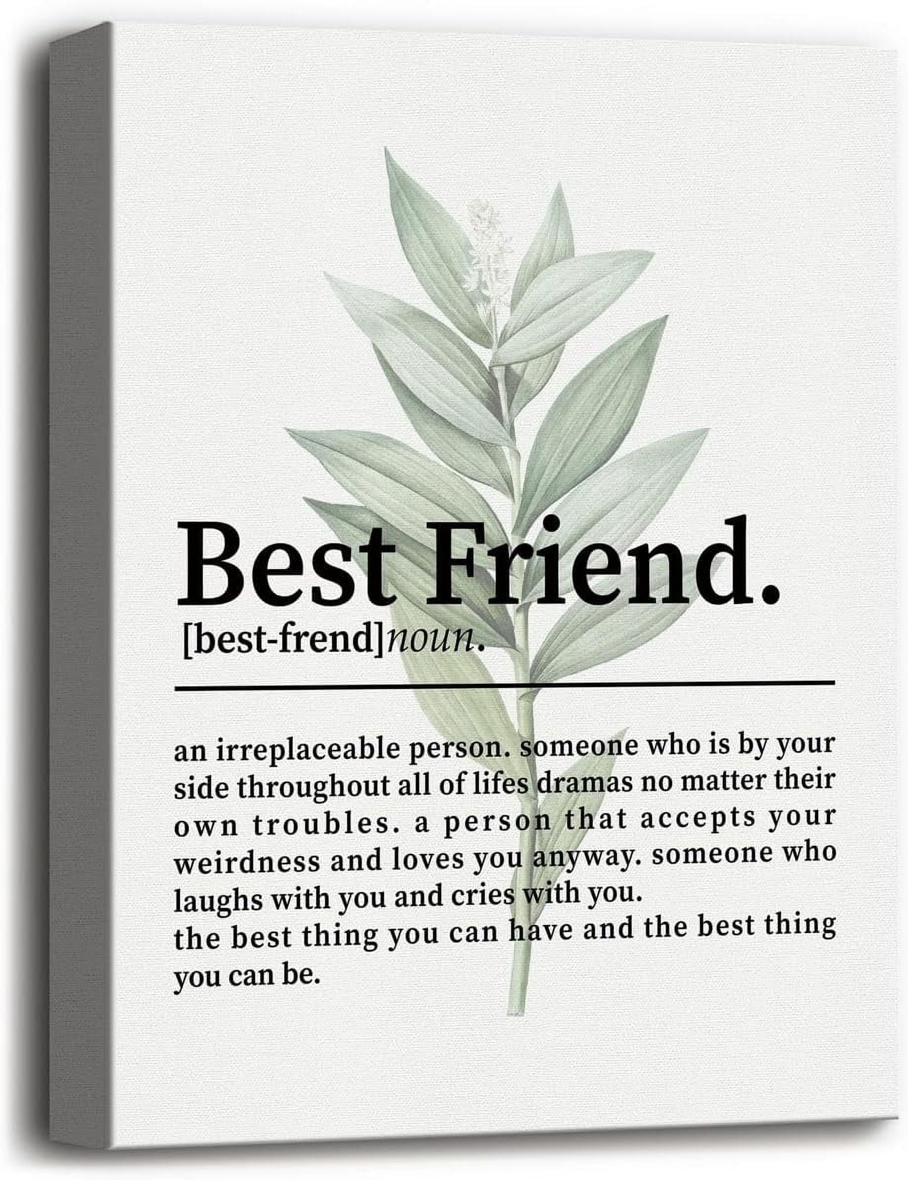 Friends Poster Wall Art, Best Friend Definition, Friendship Canvas Wall ...