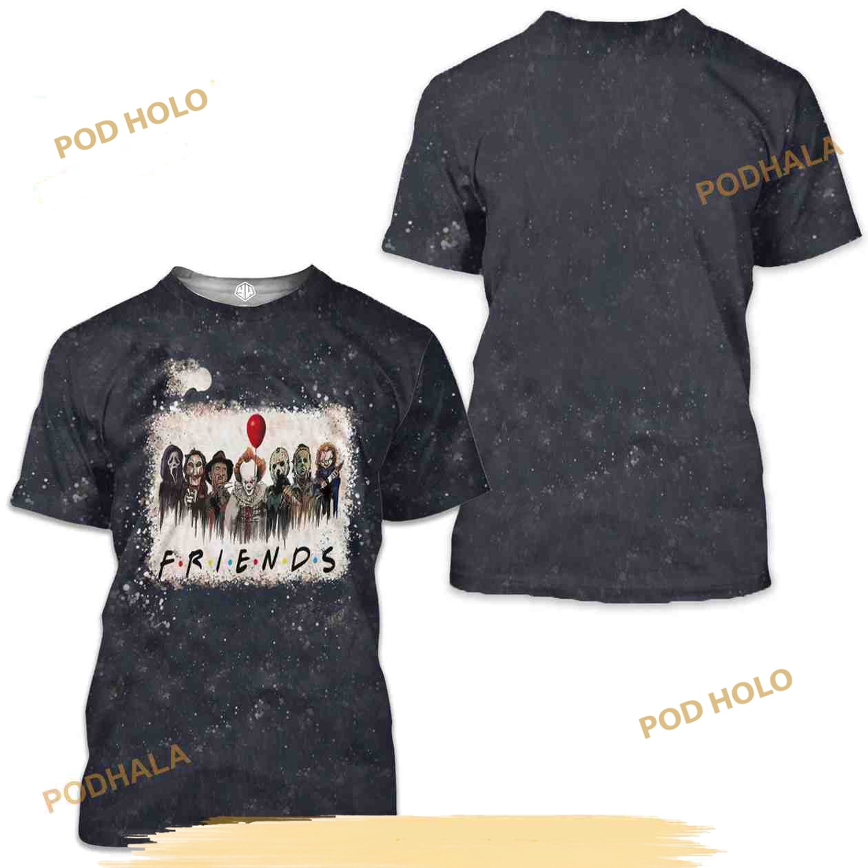 Friends Scary Killers Collection Halloween 3D Shirt - Walmart.com