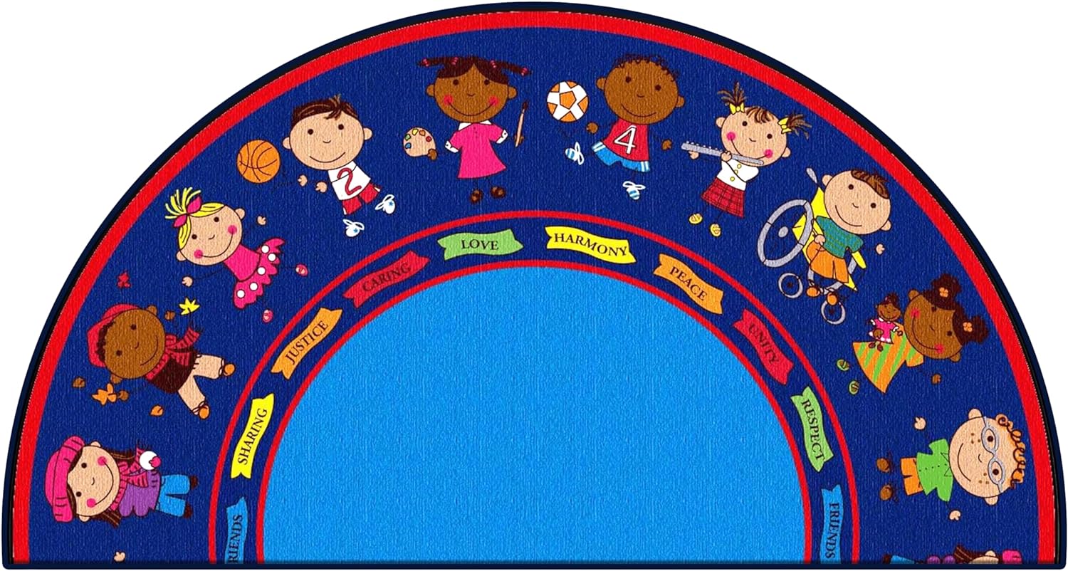 Friends Semicircle Classroom Seating Rug 12' X 6' Area Rugs For Kids ...