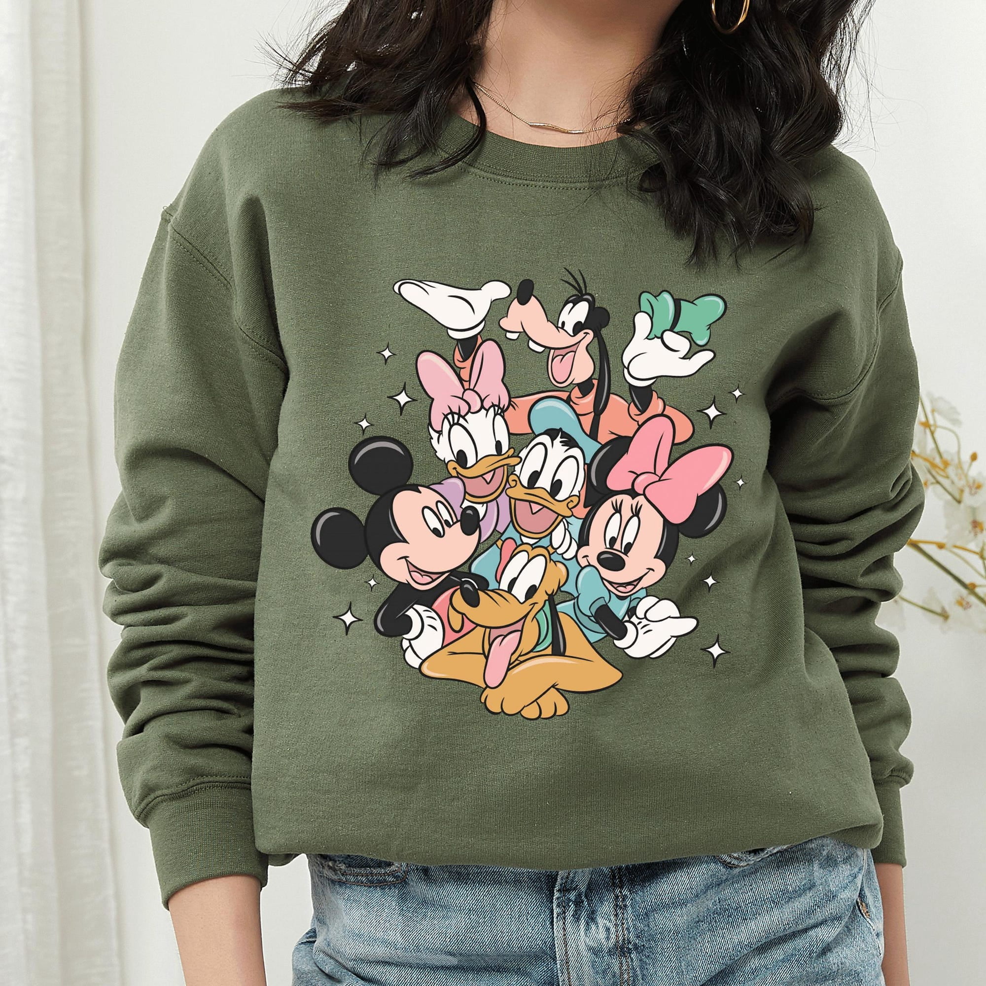 Friends Sweatshirt, Mickey Minnie Donald Daisy Goofy Pluto Crewneck ...
