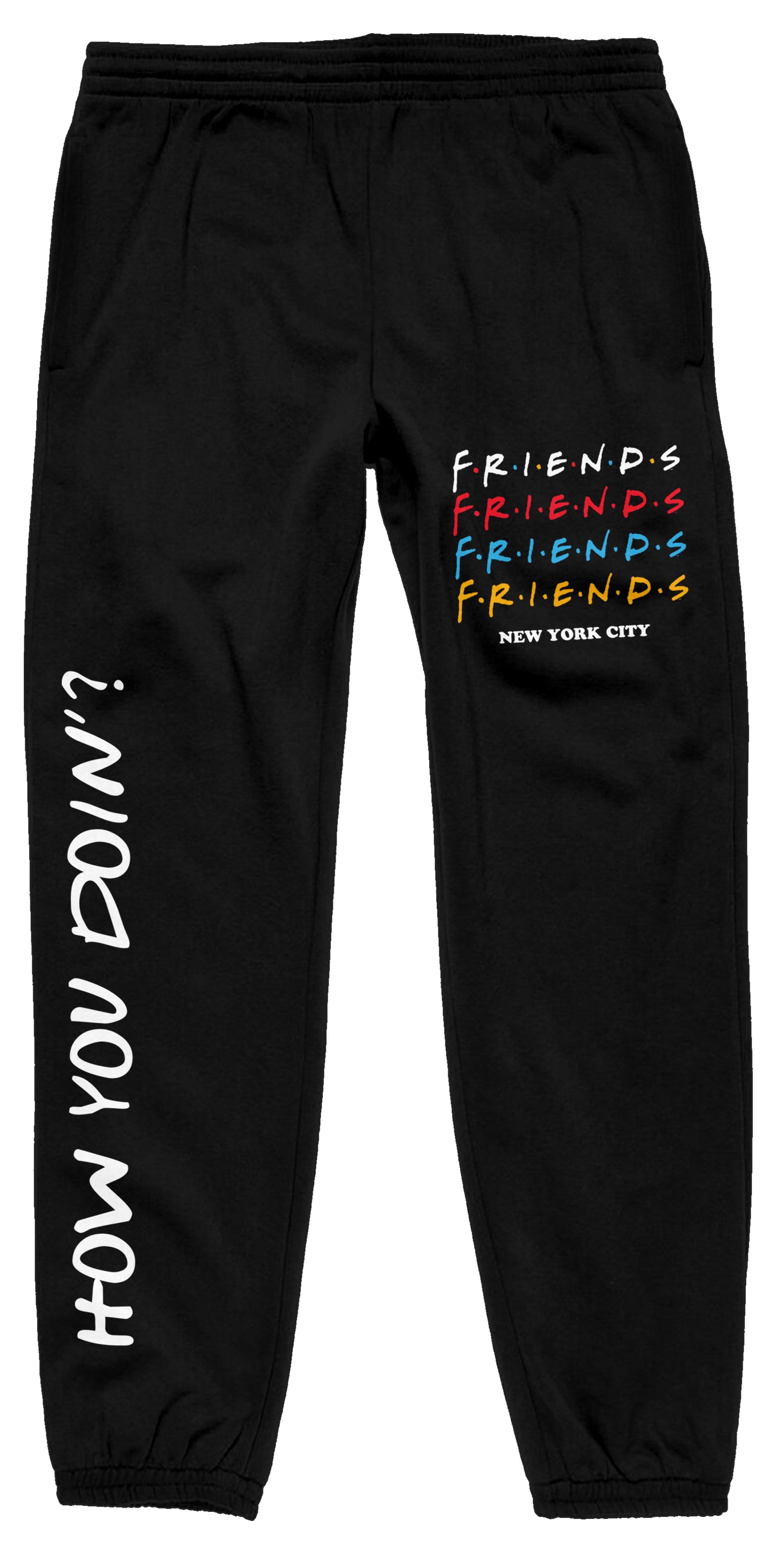 Bioworld Friends TV Show Jogger Pants, How You Doin', Black, Men's XXL ...