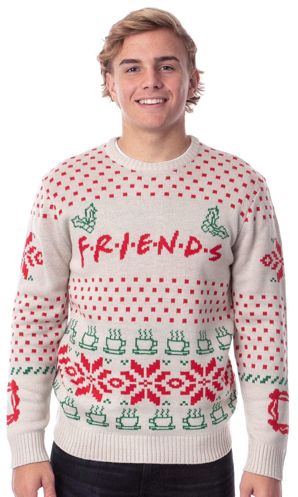 Friends TV Series Logo Officially Licensed Men's Ugly Christmas Sweater ...