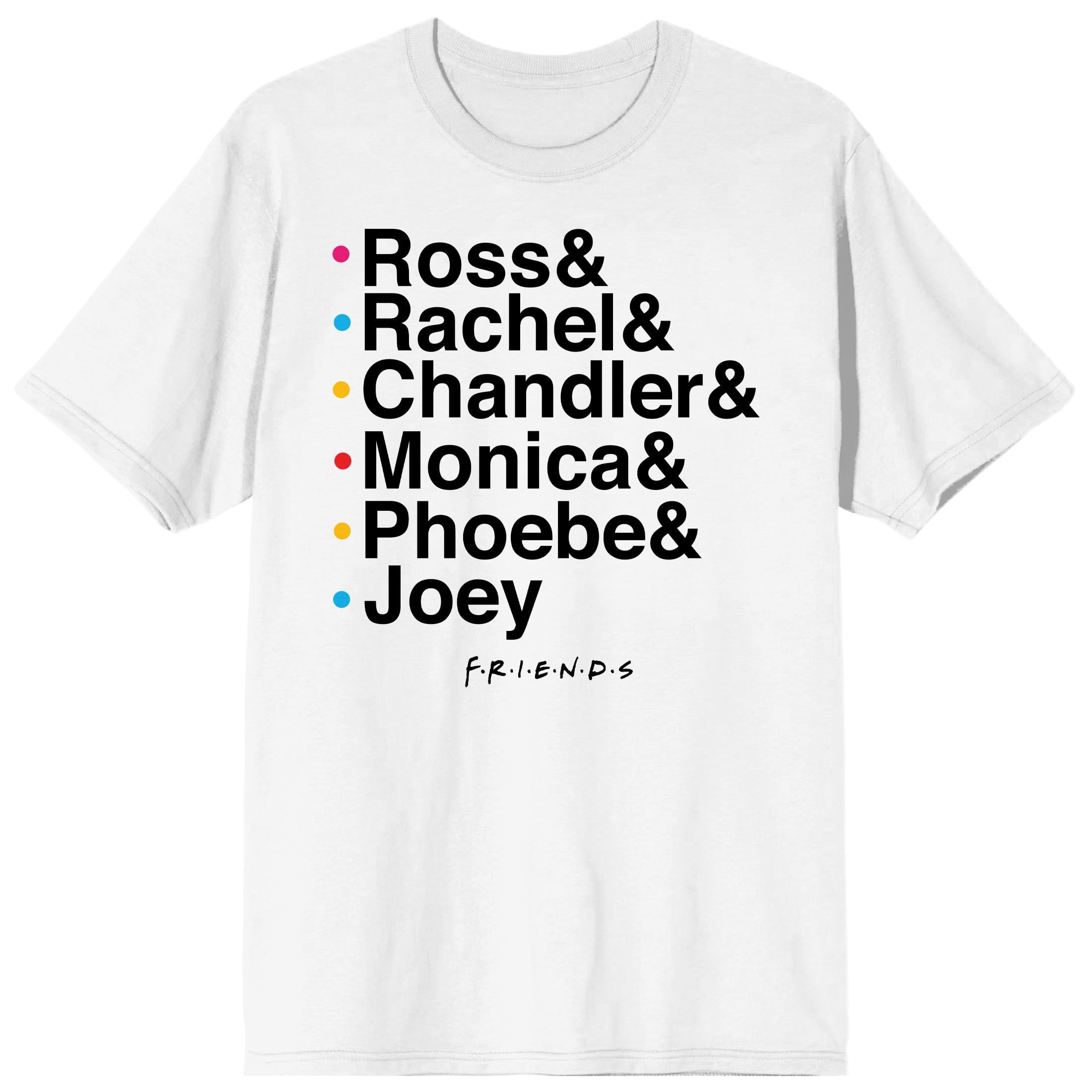 Friends TV Show Character Names Men's White T-shirt - 4XLB - Walmart.com