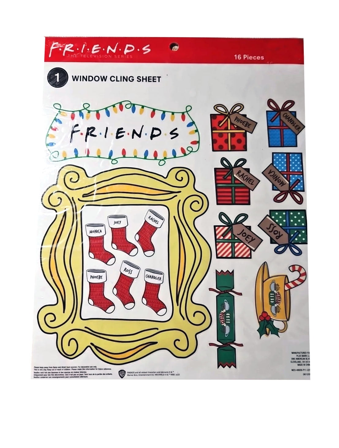 Friends TV Show Christmas Decoration Window Clings 16 pc - Walmart.com